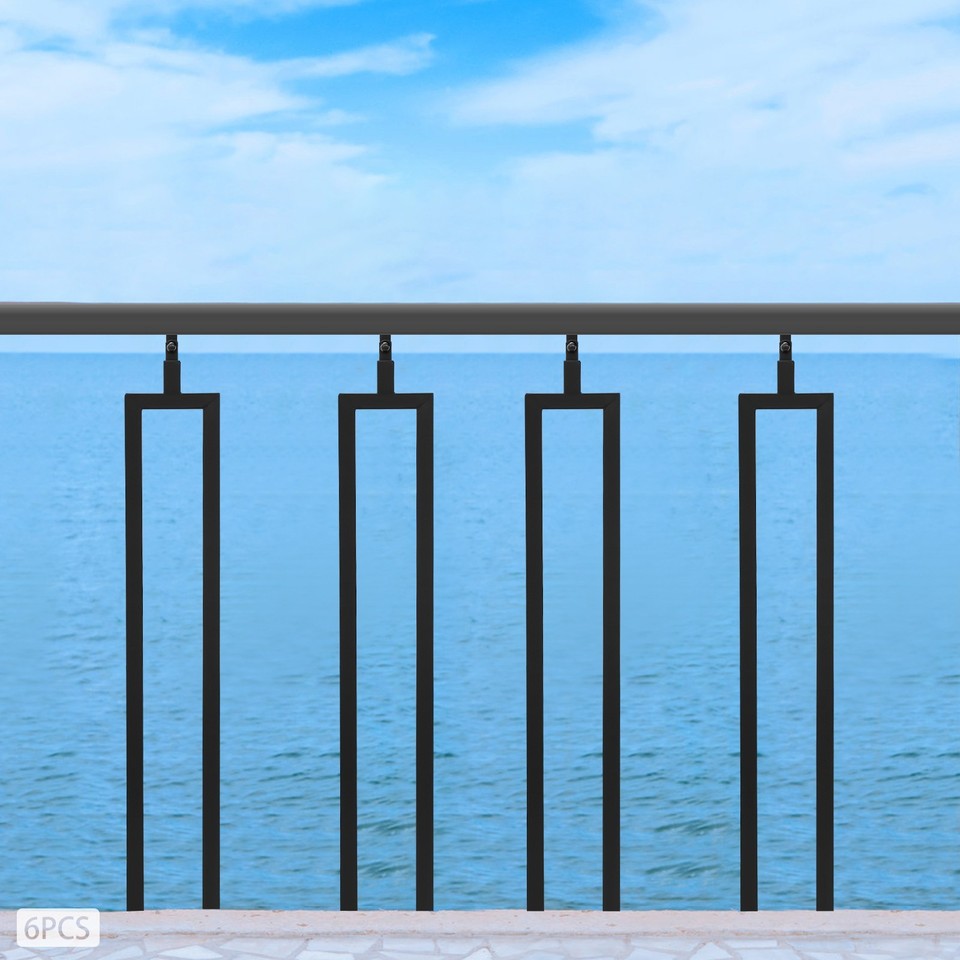 4-Pack U-Shape 38.6" Stair Balusters with Adjustable Bracket for Safety ...