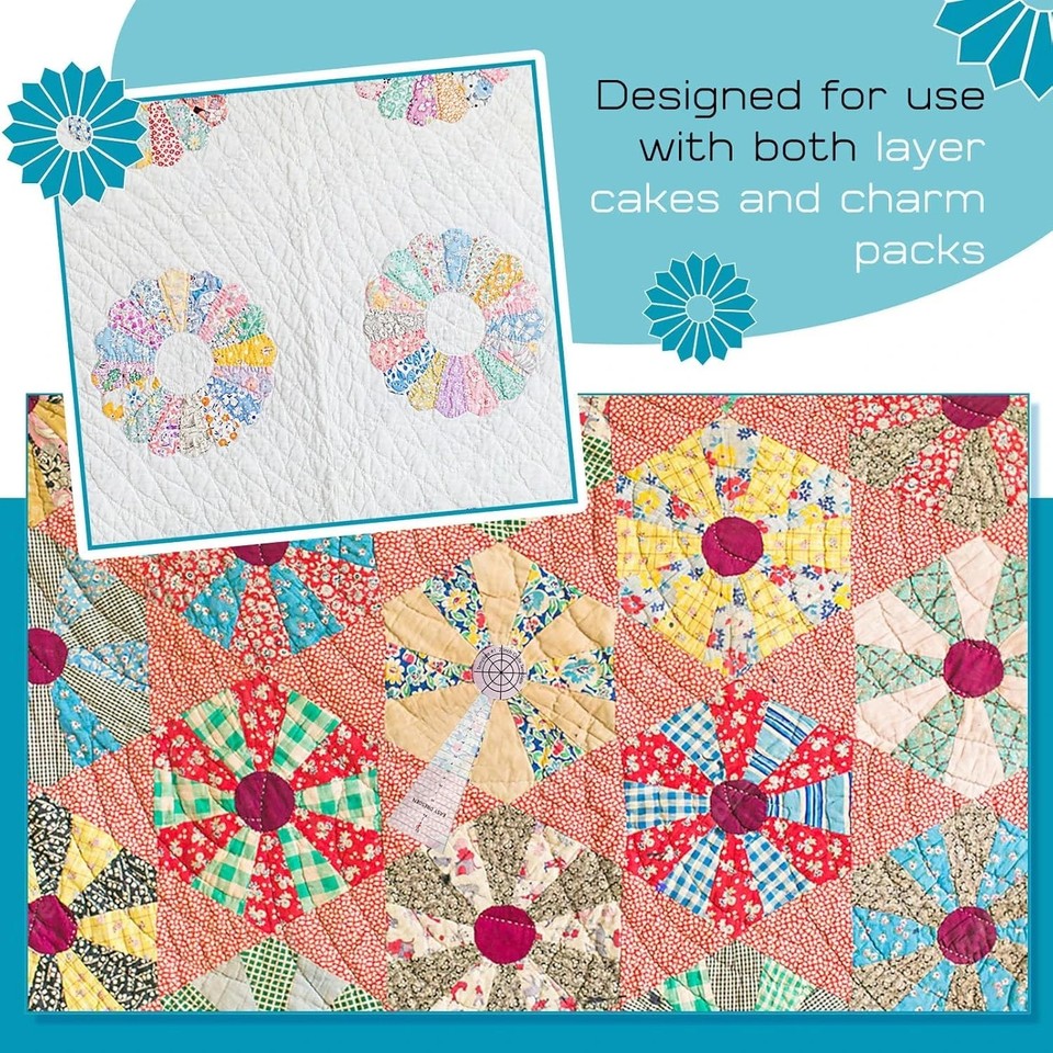 5 Pcs Acrylic Quilting Template Ruler 10 Inch Dresden Plate Transparent ...