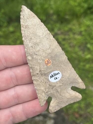 4 1/8” Kirk Corner Notch Arrowhead ~ Ex Gary Noel ~ Nelson Co, Kentucky ...