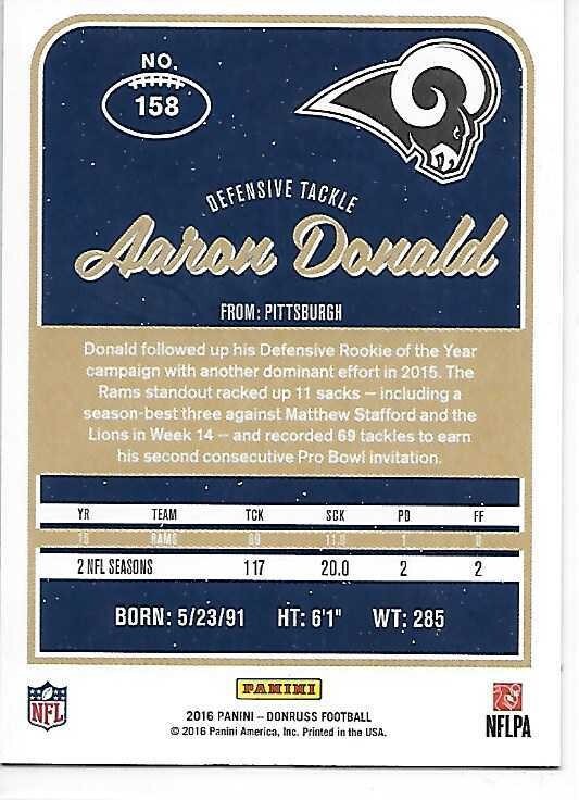 2016 Donruss Football Press Proofs Silver Aaron Donald 35/100 Rams | eBay