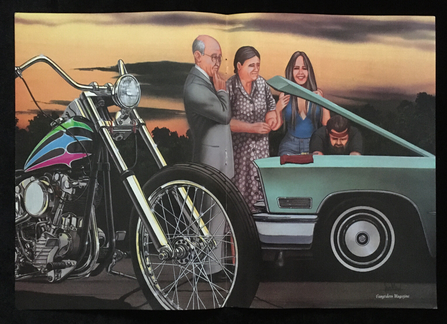 VINTAGE DAVID MANN POSTER EASYRIDERS MAGAZINE CENTERFOLD 1980's BIKER MOTORCYCLE | eBay