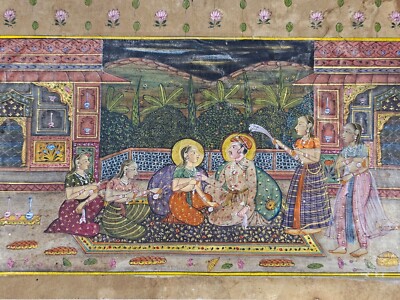 The Mughals Art Painting The Age Of Intoxication Of Alcohol Antique Art ...