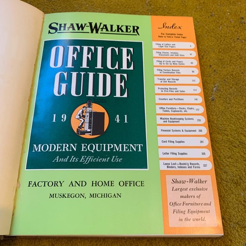 SHAW-WALKER Catalog Filing Cabinet Desks Muskegon Michigan 1941 VTG ...