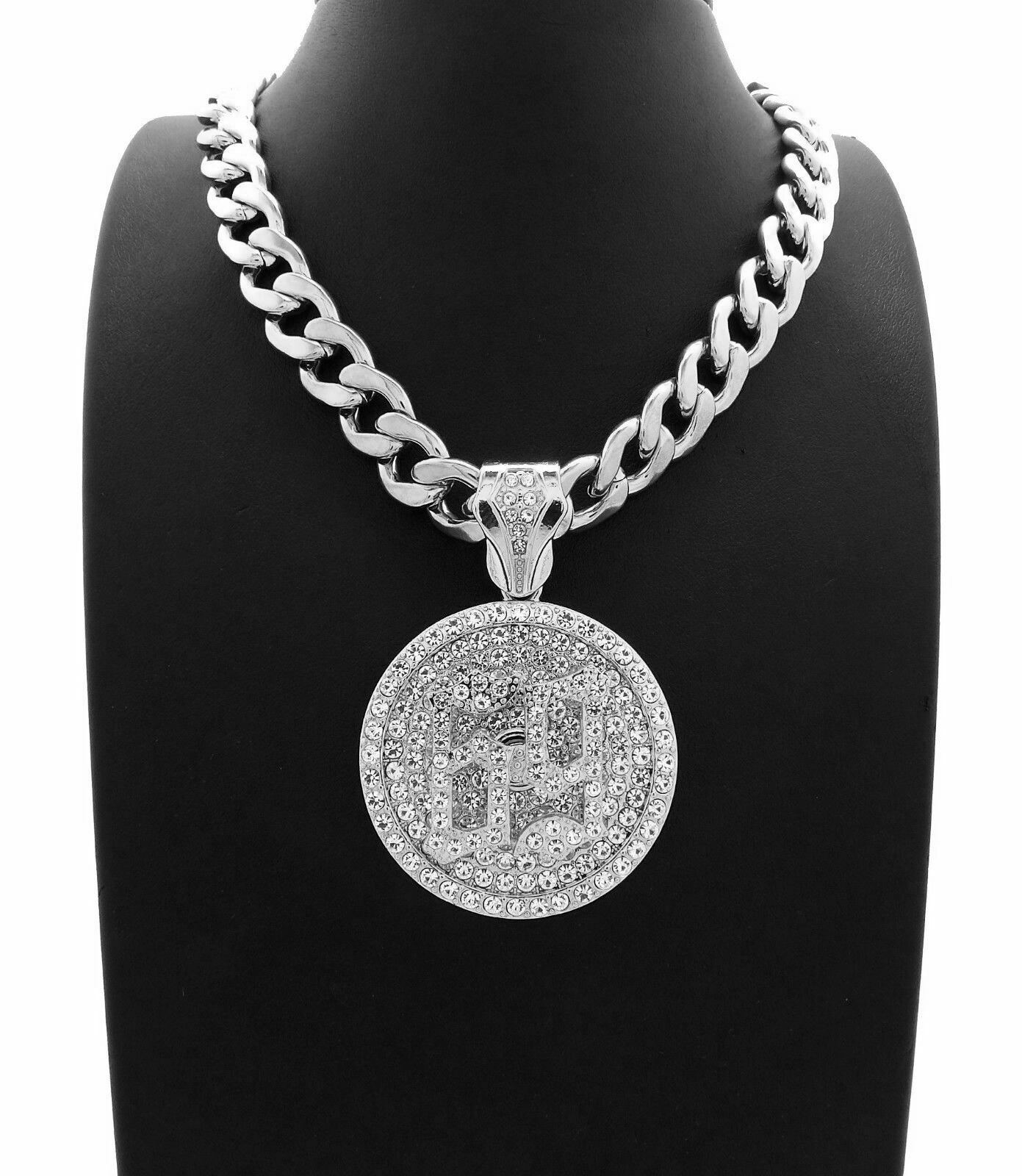 Hip Hop Iced 69 SPINNER Pendant & 20" Miami Cuban Choker Chain Bling ...