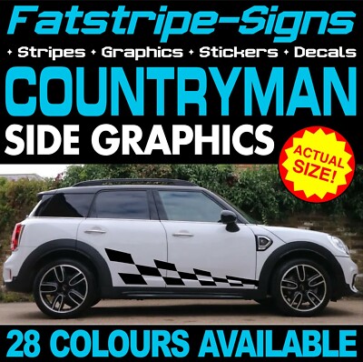 to fit MINI COUNTRYMAN GRAPHICS STRIPES DECALS STICKERS COOPER S ONE ...