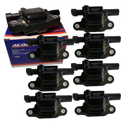 8X Genuine Ignition Coil D510C For Chevrolet GMC V8 12611424 UF413 ...