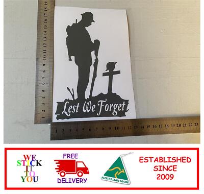 LEST WE FORGET BUMPER STICKER,VINYL DECAL,WINDOW STICKER,LAPTOP | eBay ...