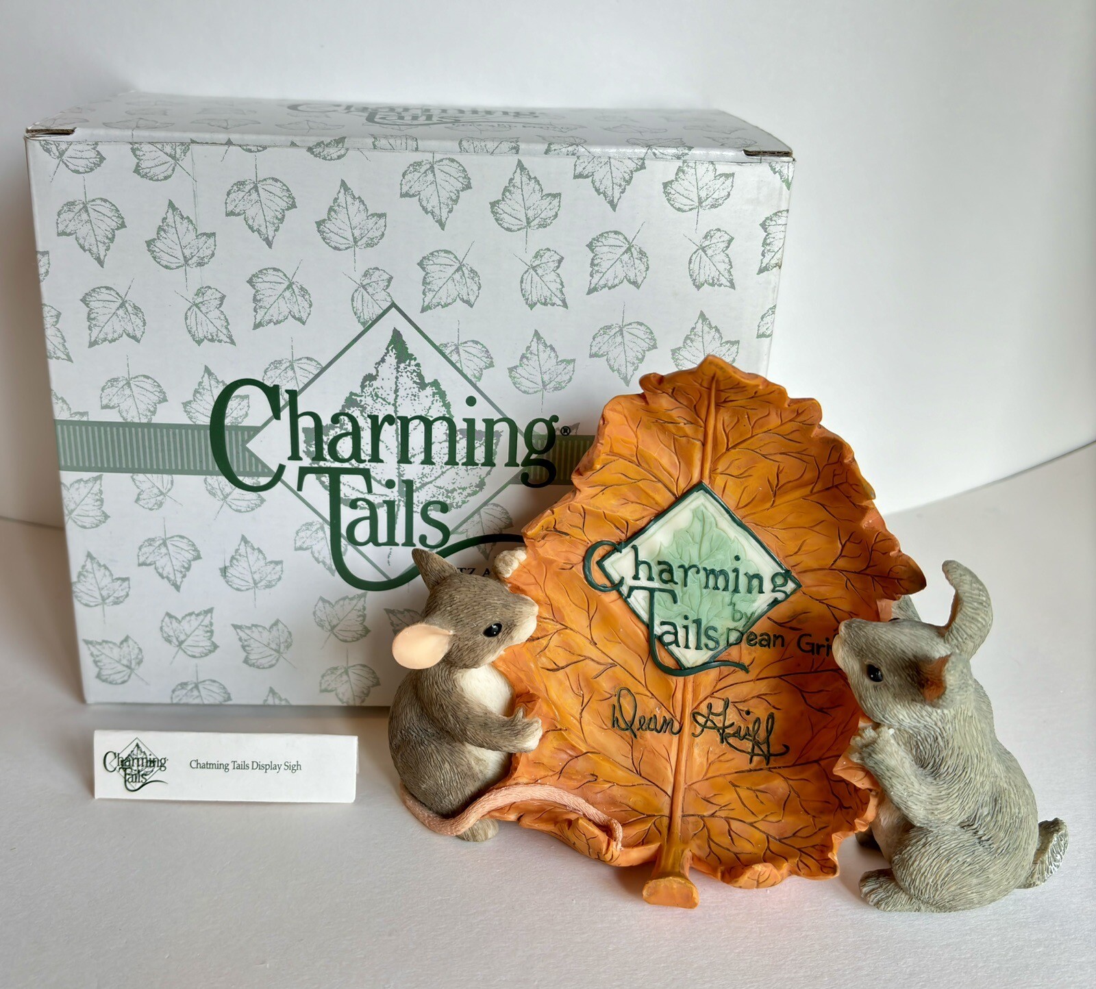 Charming Tails Autumn Leaf Display Sign Figurine by Dean Griff • New In ...