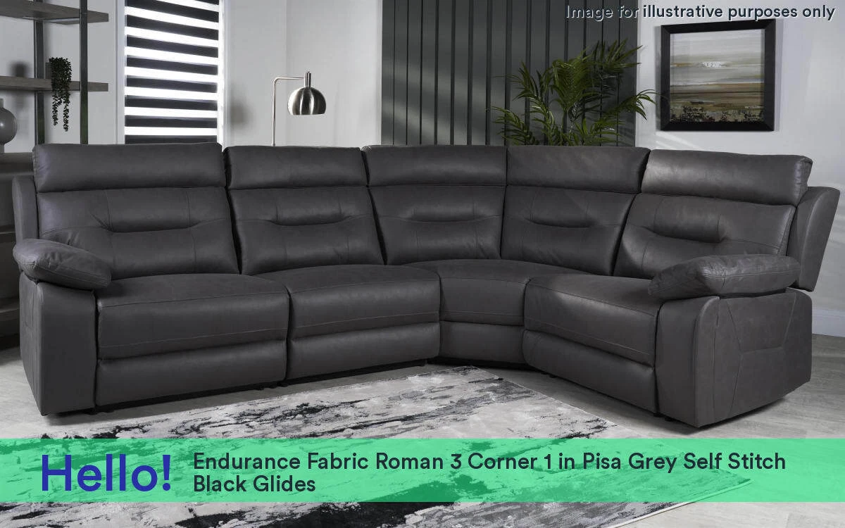 Grey Fabric Corner Sofa Scs | Baci Living Room
