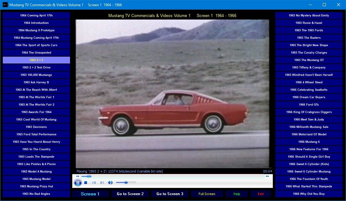 Ford Mustang TV Commercials Volume 1 1964-2009 digital presentation 150 ...