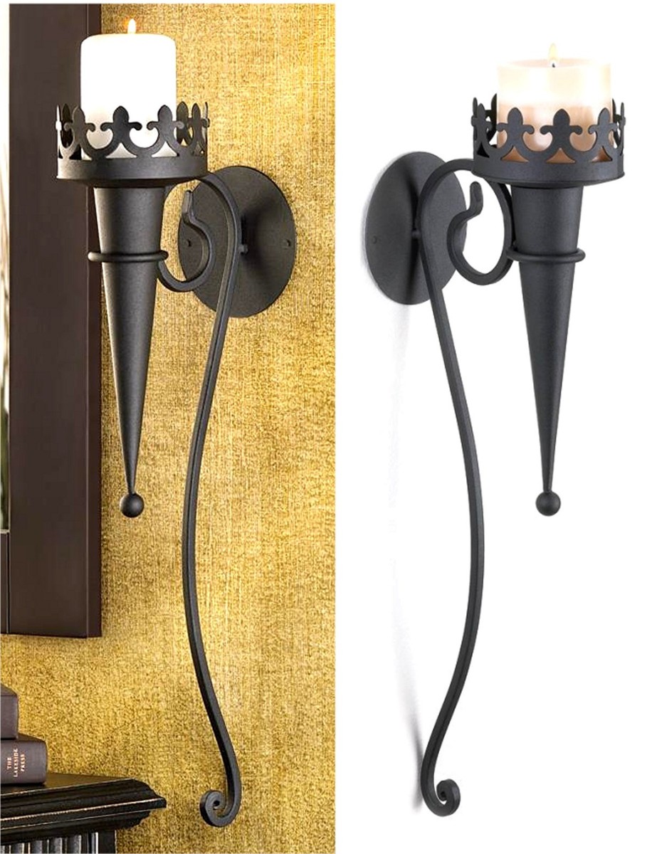 Black Gothic Wall Candle Holders Gothic Victorian Wall Candlestick,