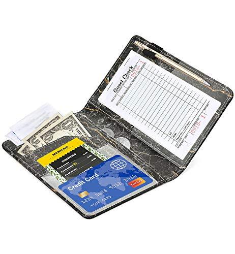 Server Book for Waitress Waiter Receipt Book with Zipper Pocket Wallet ...