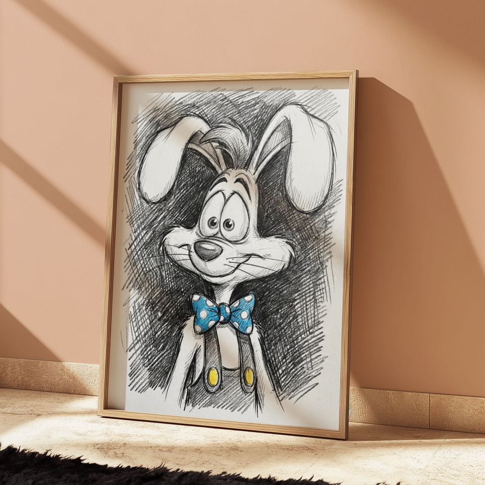 ROGER RABBIT DRAWING SKETCH PRINT 8" x 10" WHO FRAMED ROGER RABBIT WALL ...