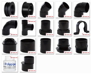 Polypipe 40mm Solvent Weld Waste Fittings in Black (actual size 43mm ...