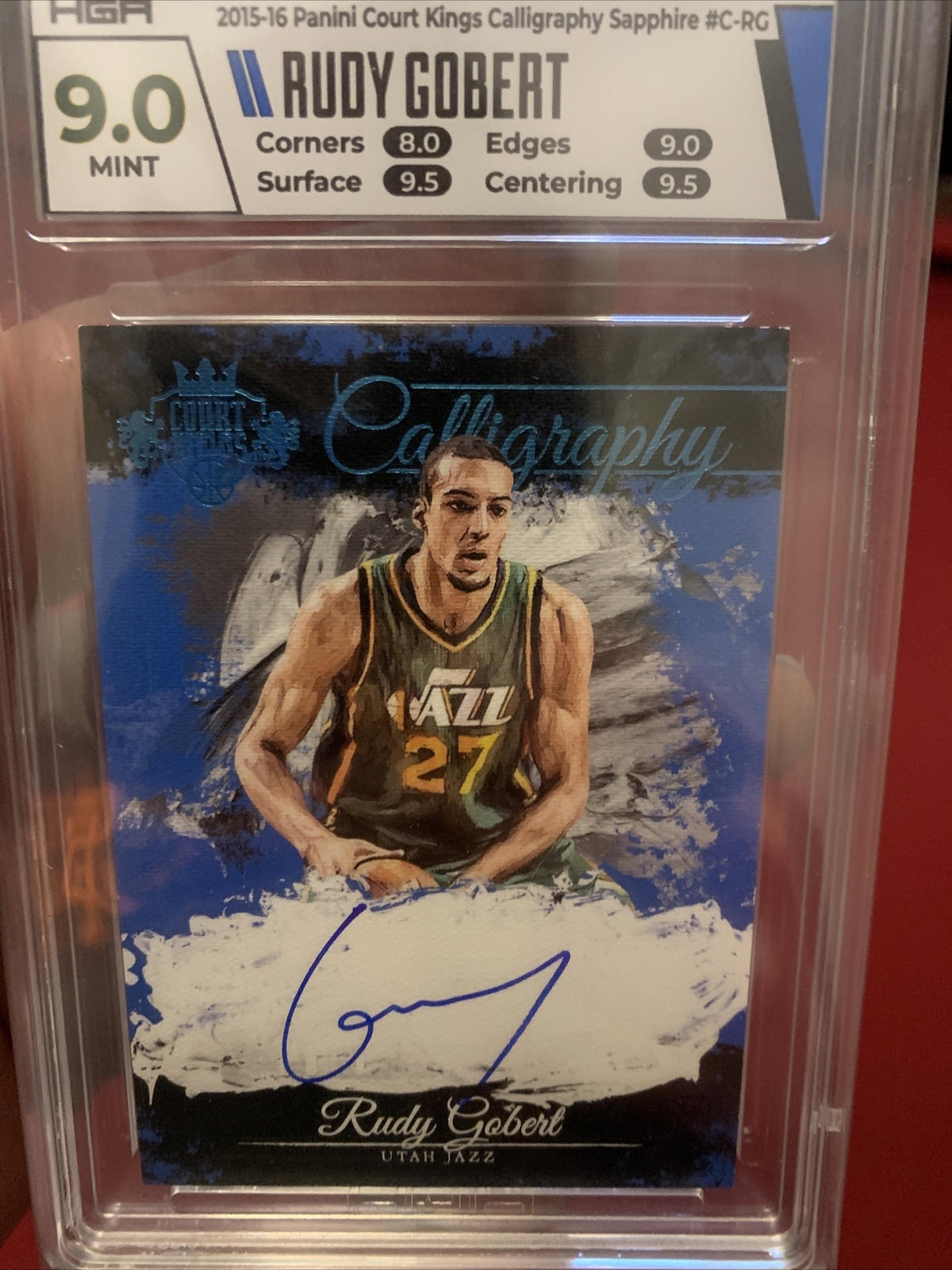 2015-16 panini court kings Rudy Gobert autograph#/25 HGA 9! | eBay