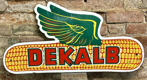 VINTAGE 31” MASONITE DEKALB SEED CORN FIELD PLOT FARM SIGN FLYING ...