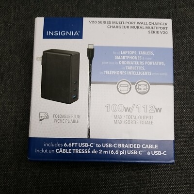 Insignia 112W USB-C Wall Charger with 2 USB-C & 1 USB Ports GaN PD 3.0 ...