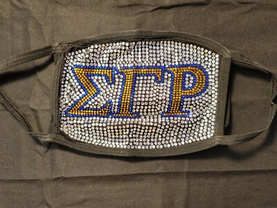 Sigma Gamma Rho SGRHO Sorority Rhinestone Face Mask with Filter | eBay