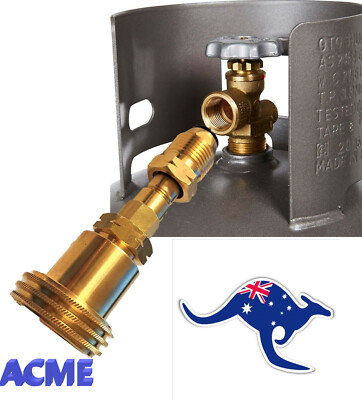 AUSTRALIAN LPG ACME Filling Point to propane Gas BOTTLE POL BRASS NEW ...