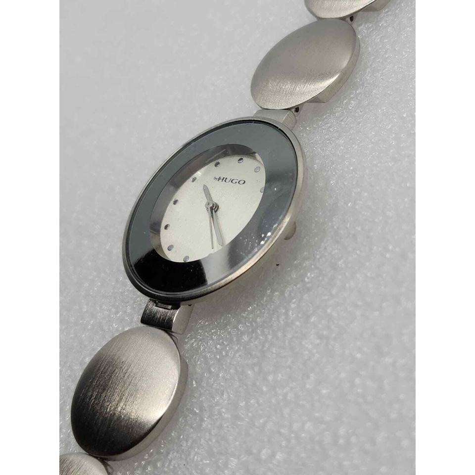 Hugo Boss Silver Disc Disk Circle VTG Bracelet Polka Dot Modern Art ...