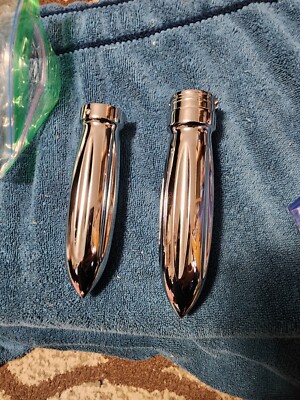 New Chrome Bullet Shape 1" Hand Grips For Harley Fltr Road Glide Custom ...