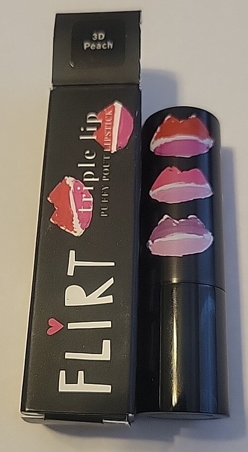 Flirt Triple Lip Puffy Pout Lipstick 0.15oz/4.3g 3D PEACH, New In Box ...