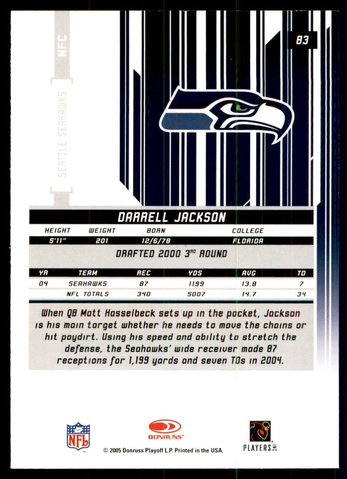 2005 Donruss Rookies & Stars Darrell Jackson Football Cards #83 | eBay