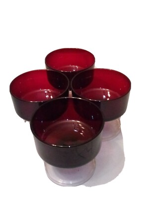 Vintage Arcoroc Luminarc Ruby Red Dessert Cups | eBay