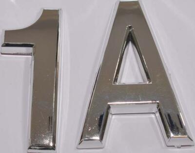Apartment Number 1A Sign/Mailbox Number Sign, (Silver,3D,...--REF24 ...
