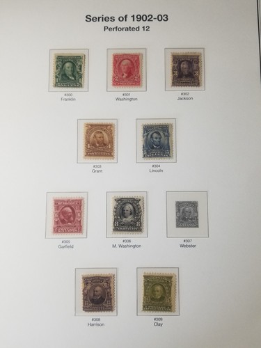 1902-03 US stamps - Sc# 300 - SC# 309 - 9 stamps in lot - all described ...