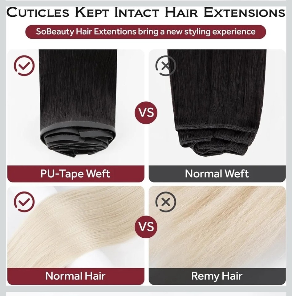 Clip in Hair Extensions, Real Human Hair Extensions, 100% Human Hair ...