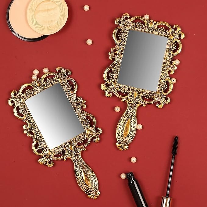 Aluminium Frame Hand Mirror Gold Plated Combo Pack | eBay
