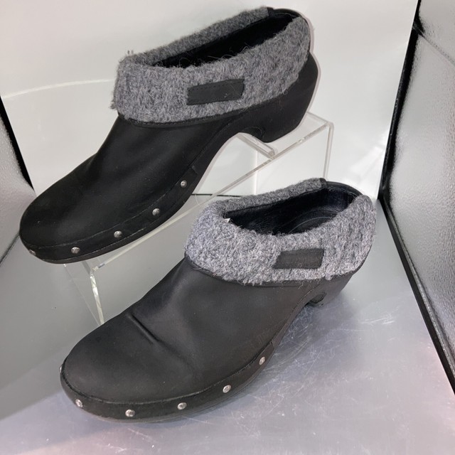 Merrell Womens Luxe Knit Clog Black Leather Grey Knit J68668 Size 8.5 ...