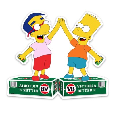 BART AND MILHOUSE Sticker / Decal - peeking, cartoon, Meme Cute Funny ...