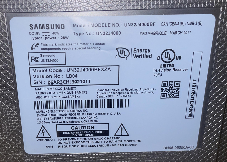 Samsung J4000 Series UN32J4000 32" 720p HD LED LCD Television ...