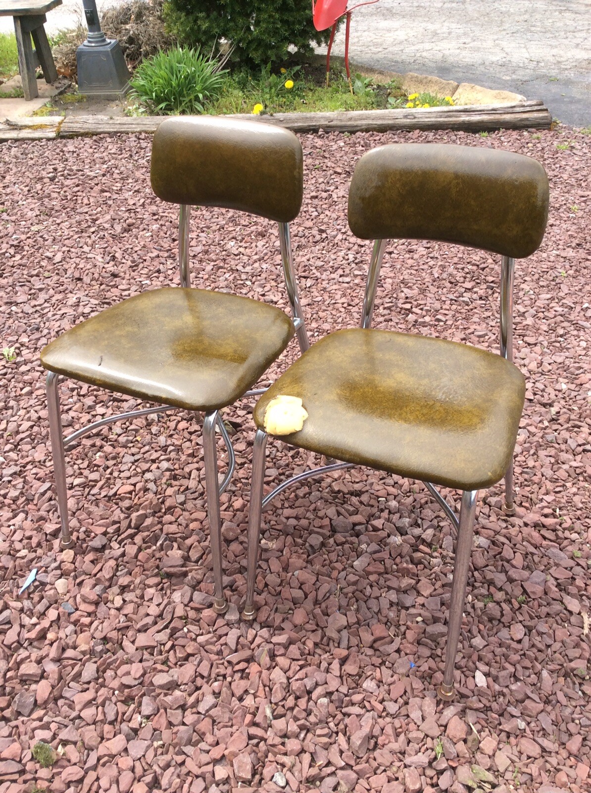 2 Vtg Heywood Wakefield Chrome / Vinyl Adult Size Chairs - Good | eBay