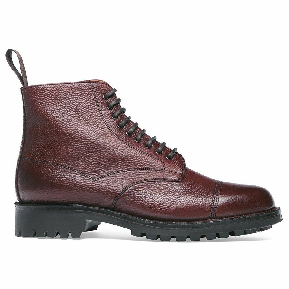 Cheaney Pennine II R Country Derby Boot In Burgundy Grain Leather | eBay