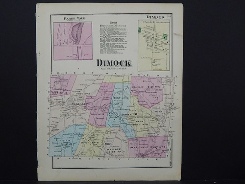Pennsylvania, Susquehanna County Map, 1872 Dimock W17#51 | eBay