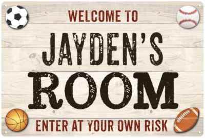 JAYDEN'S Room Kids Bedroom Sign Boy's Personalized Metal 108120090055 ...