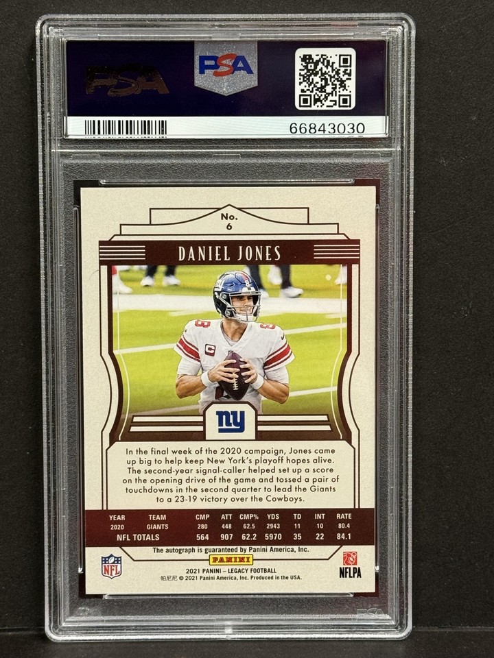 2021 Panini Legacy #6 Daniel Jones Autograph-Red PSA 9 | eBay