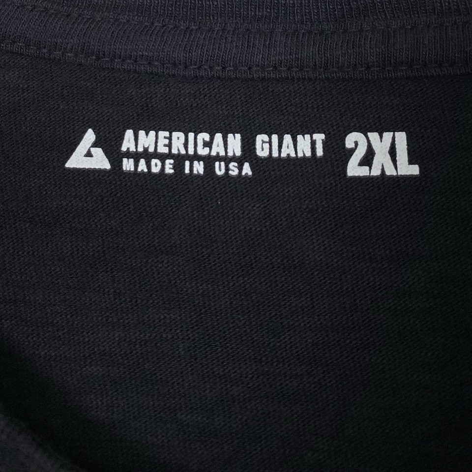 American Giant T-Shirt Men 2XL Black Pocket Tee Cotton Short Sleeve USA ...