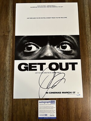 JORDAN PEELE Signed Autographed ‘GET OUT’ 12x18 Photo Director ACOA COA ...