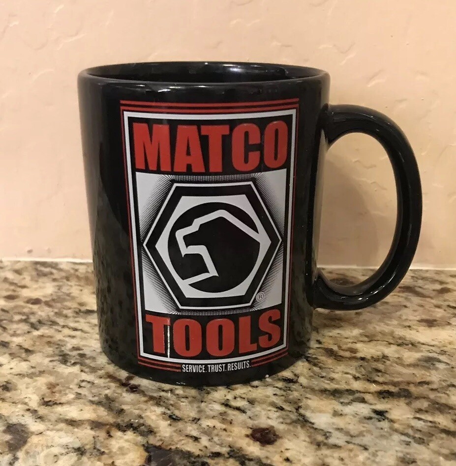 Matco Tools Coffee -Tea Mug / Cup - Black with Red & White Logo 12 Oz ...