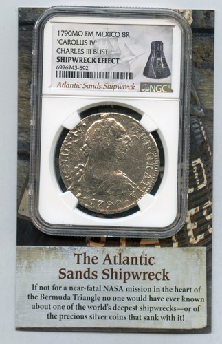 1790 Mexico 8 Reales Silver Coin Atlantic Sands Shipwreck NGC Certified ...
