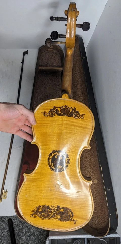 BEAUTIFUL OLD Antique GERMAN VIOLIN Flamed Wood Design 4/4 | eBay