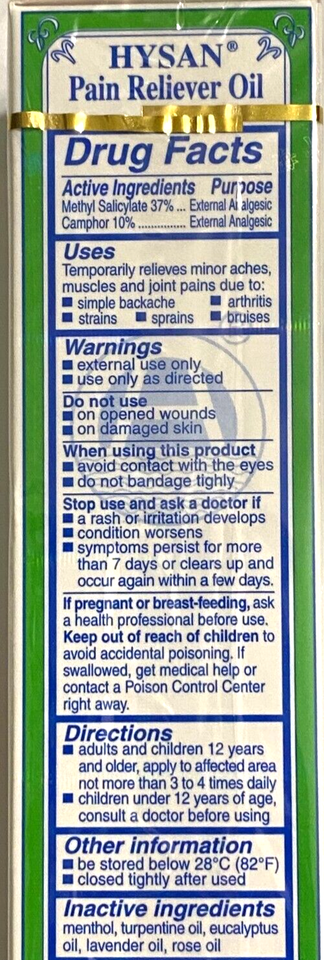 6 Bottles HYSAN BRAND PAIN RELIEVER Medicated OIL 40ml Exp: | eBay
