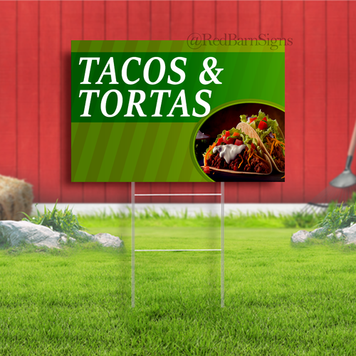 Tacos & Tortas Indoor Outdoor Yard Sign | eBay