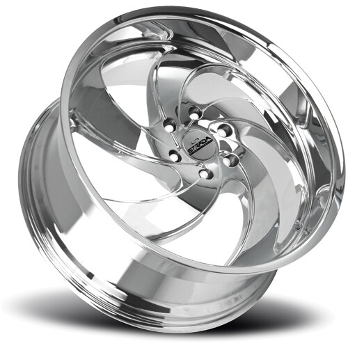 (Set of 4) Strada C05 Retro 5 22x9 5x5" +15mm Chrome Wheels Rims 22 ...
