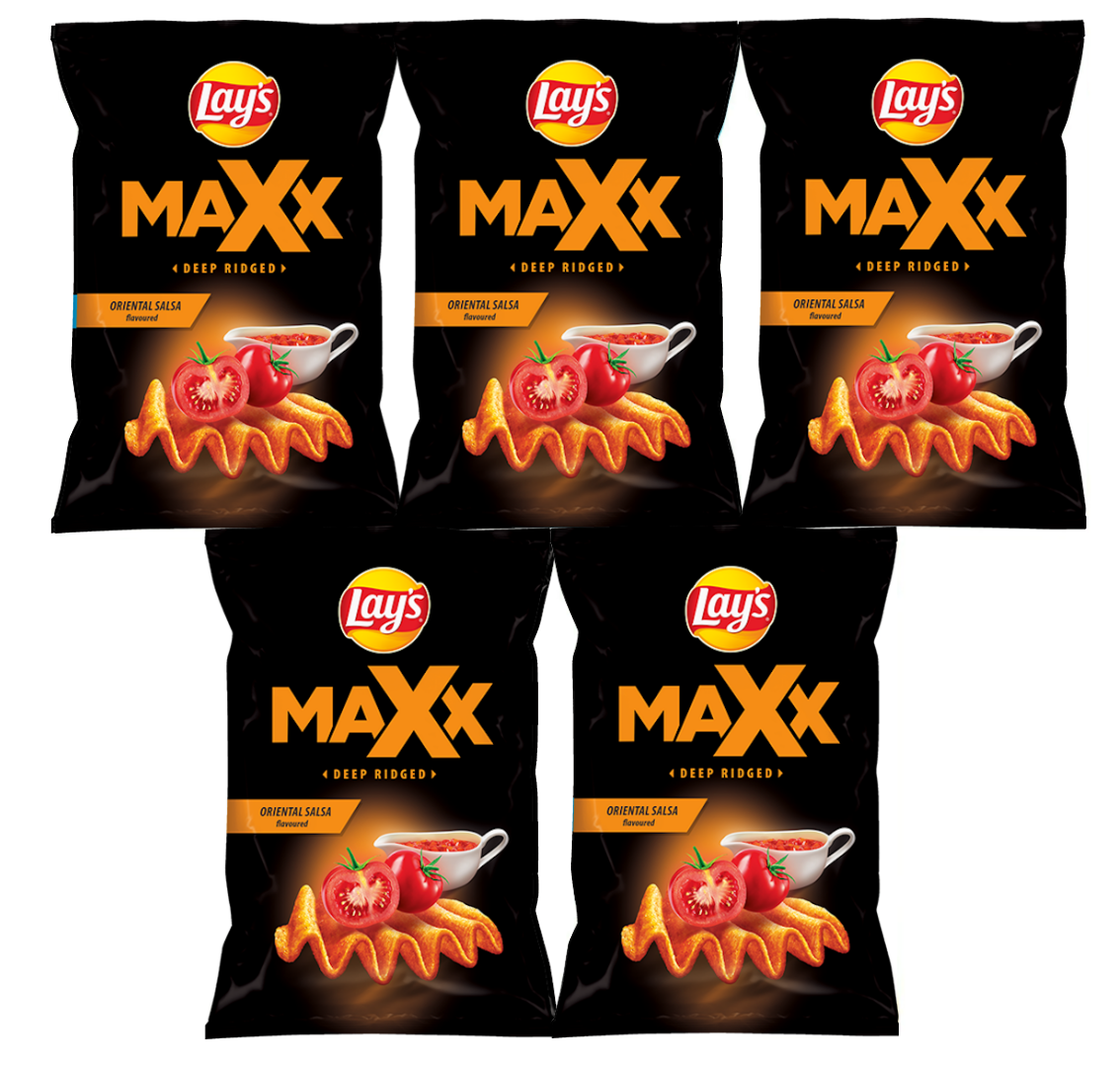 5 LAYS MAXX ORIENTAL SALSA Flavor Potato Chips Crisps Snacks 130g 4.6oz ...