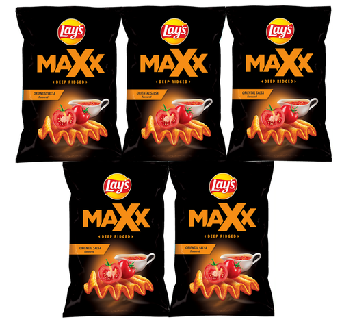 5 LAYS MAXX ORIENTAL SALSA Flavor Potato Chips Crisps Snacks 130g 4.6oz ...